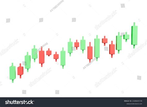 3d Rendering Candlestick Chart Isolated On Stock Illustration