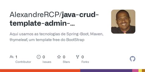 Github Alexandrercp Java Crud Template Admin Dashboard Login Aqui Usamos As Tecnologias De