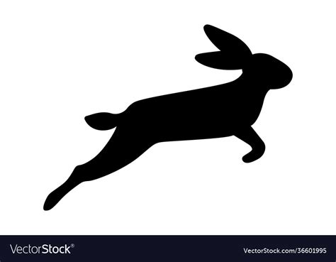A Jumping Rabbit Black Royalty Free Vector Image