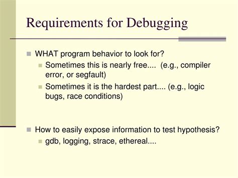Ppt Systems Dev Tutorial Iv Debugging Tips And Tools Powerpoint