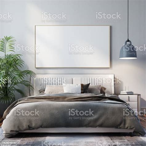 현대 인테리어 나무 바닥 콘크리트 벽 배경 스칸디나비아 스타일 로프트 스타일 3d 렌더링에서 포스터 프레임을 모의 0명에 대한