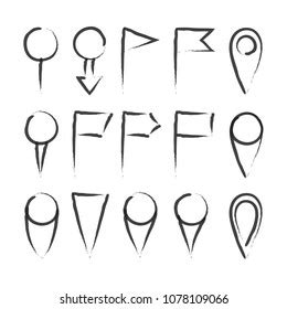 Map Pointers Hand Drawn Sketch Vector Stock Vector Royalty Free