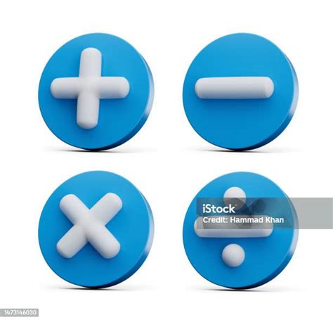 3d 플러스 빼기 곱하기 및 흰색 배경에 파란색 버튼으로 기호 나누기 3d 그림 3차원 형태에 대한 스톡 사진 및 기타 이미지 3차원 형태 빼기 기호 상징 Istock