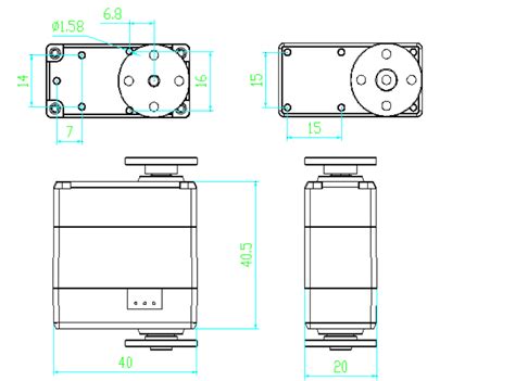 Feetech Digital Dual Axis Robot Servo 15kg Cm Fr0115m Robotshop
