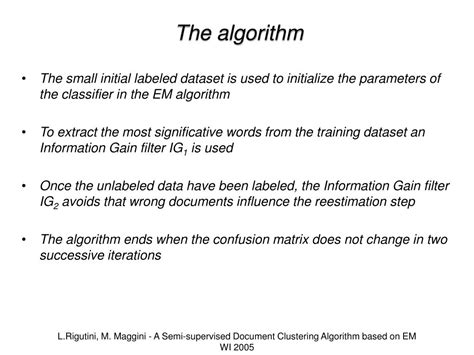 Ppt A Semi Supervised Document Clustering Algorithm Based On Em Powerpoint Presentation Id