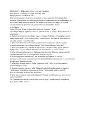 Midterm Test PHIL 1030 01 Philosophy Of Sex Love And Friendship John Russon University Of