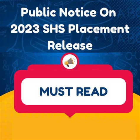 Public Notice On 2023 Shs Placement Release For Candidates