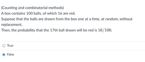 solved counting and combinatorial methods a box contains