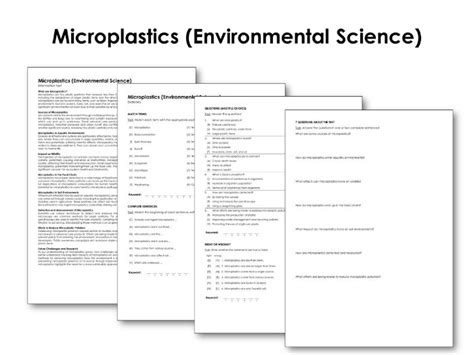 Microplastics Environmental Science Teaching Resources