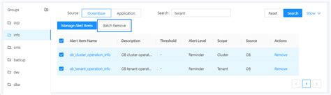 Alert Groups Oceanbase Cloud Platform Oceanbase Documentation