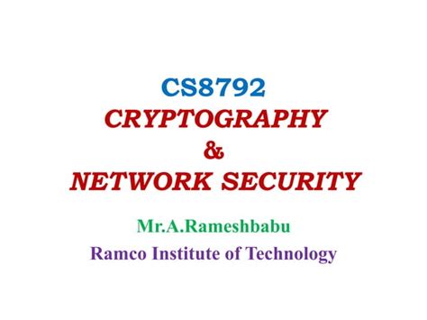 Cryptography And Network Security Unit 1