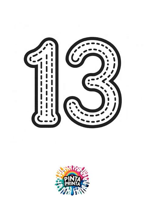 🎨 Dibujos De Número 13 Para Colorear ¡dale Color Ahora