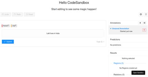 Label Studio React Forked Codesandbox