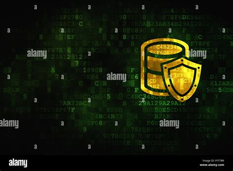Programming Concept Database With Shield On Digital Background Stock Photo Alamy