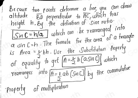 Solved Because Two Points Determine A Line You Can Draw Altitude Overline Bd Perpendicullar To