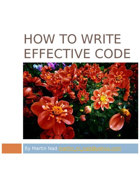 How To Write Effective Code Pdf Class Computer Programming