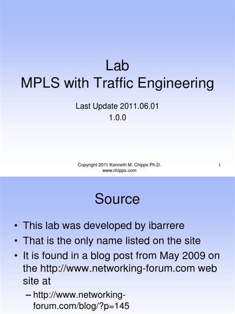 Lab Mpls With Traffic Engineering Last Update 20110601 100 Pdf