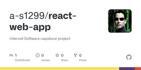 GitHub A S1299 React Web App Internet Software Capstone Project