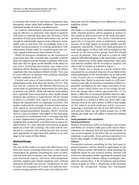 Solution Assessing A Risk Tailored Intervention To Prevent Disabling