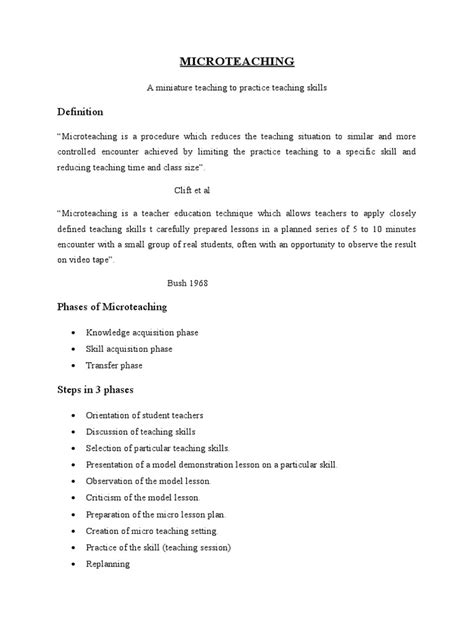 Microteaching Pdf