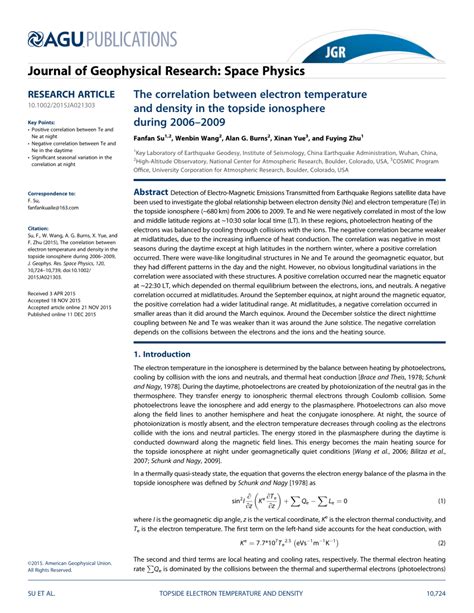 Pdf The Correlation Between Electron Temperature And Density In The Topside Ionosphere During