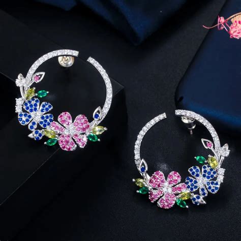 Cwwzircons Высокое качество Мульти красный синий кубический цирконий камни красивый серебряный