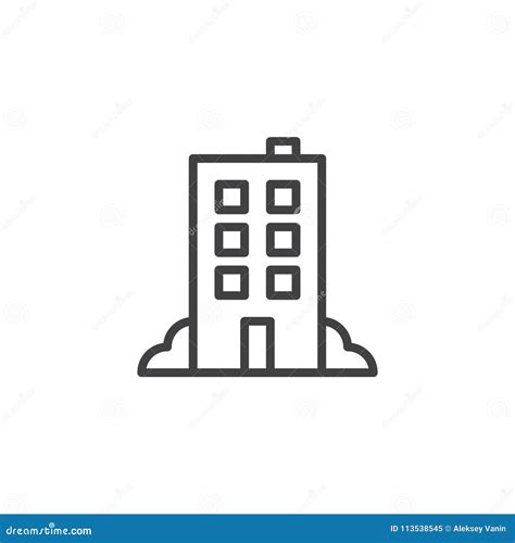 Icono Del Esquema Del Edificio Del Hotel Ilustraci N Del Vector Ilustraci N De Urbano Casero