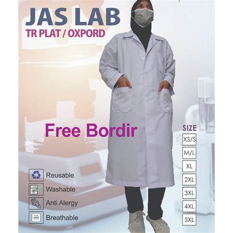 jual jas lab jas laboratorium jas praktikum tangan panjang shopee