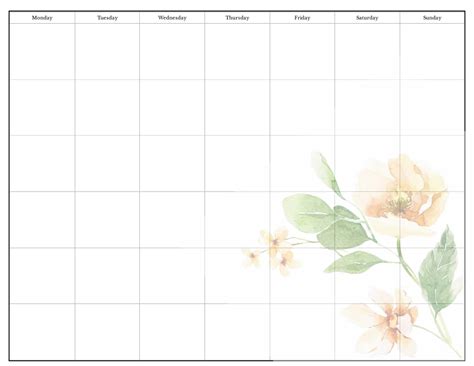 Free Peach Floral Planner Pages