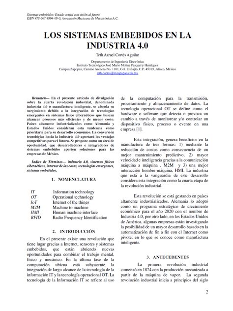 Pdf Los Sistemas Embebidos En La Industria 40