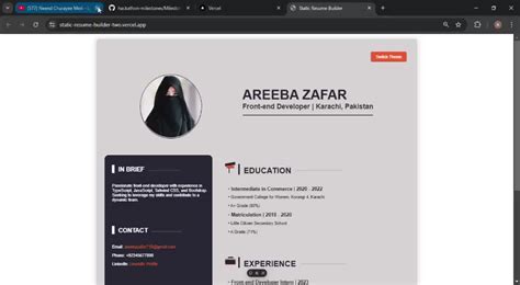 Areeba Zafar On Linkedin Hackathonproject Resumebuilder Html Css Typescript