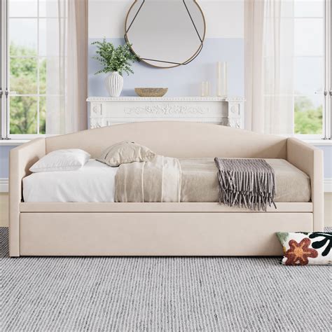 Lark Manor™ Twin Size Daybed With Extended Pop Up Trundle Upholstered
