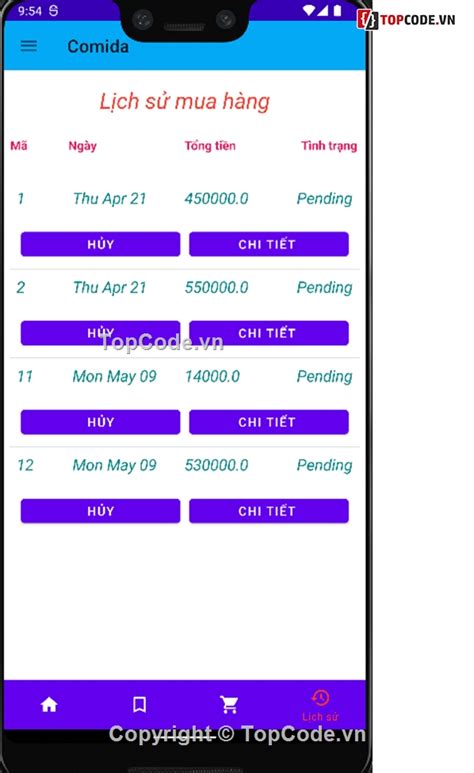 Full Source Code App Mobile đặt đồ ăn Java Androidsqlite Firebasepaypal