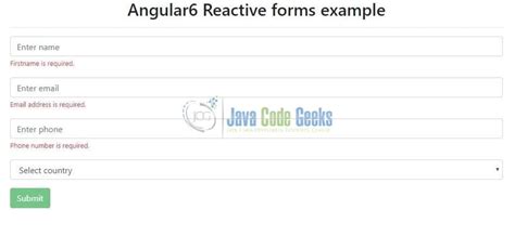 Angular Reactive Form Example Java Code Geeks