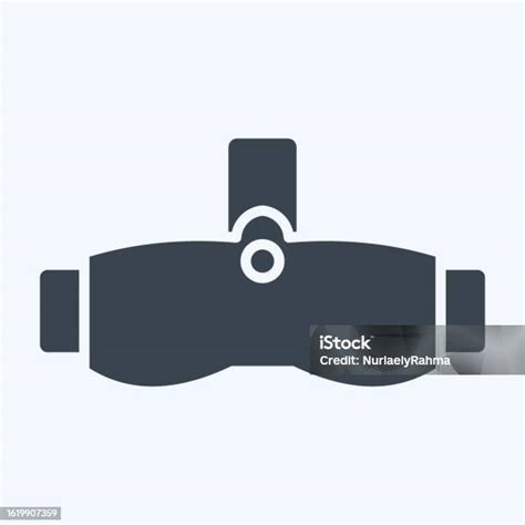 아이콘 Vr 안경 3d 시각화 기호와 관련이 있습니다 글리프 스타일 심플한 디자인 편집 가능 간단한 그림 3차원 형태에 대한