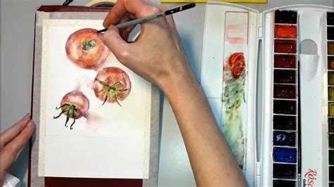 Як малювати овочи та фрукти акварель для початківців Малюємо помідори Youtube