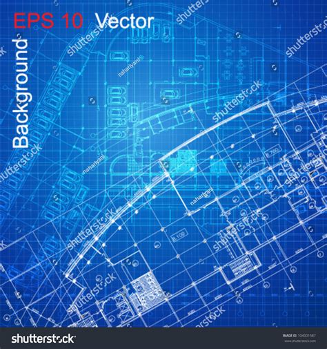 Urban Blueprint Vector Architectural Background Part Stock Vector Royalty Free 104001587
