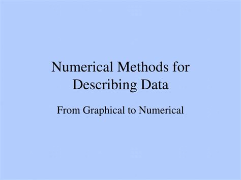 ppt numerical methods for describing data powerpoint presentation