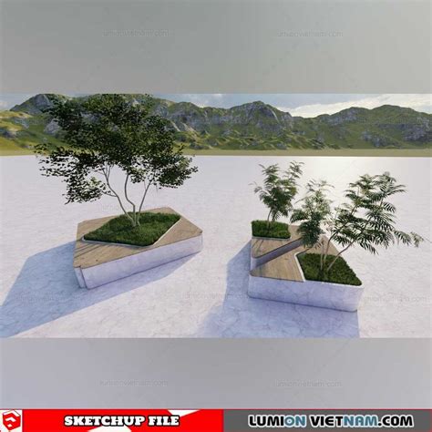Tree Pot With Seating Sketchup Models By Dinh Thanh