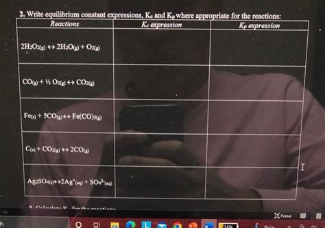 Solved Write Equilibrium Constant Expressions Ke And Kp Chegg