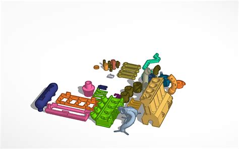 3d Design Inline 4 Parts Tinkercad