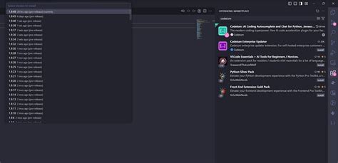 How To Downgrade Vscode Extension