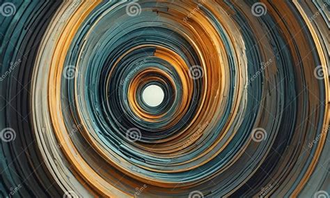 Spiral Pattern With Alternating Blue And Orange Concentric Circles Creating Sense Depth And