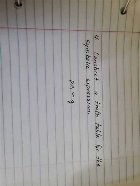 Solved Table For The Construct A Truth Symbolic Chegg Com