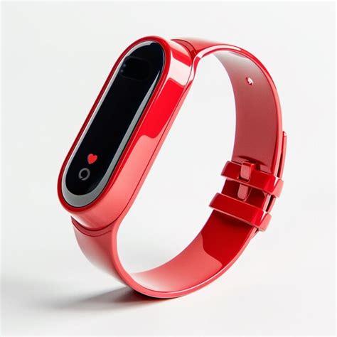 A Red Smart Watch With A Black And Red Plastic Device Premium Ai Generated Image
