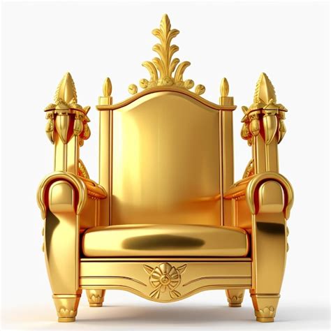 Premium Photo Gold Throne With Crown On White Background