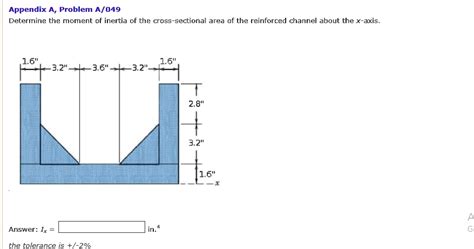 SOLVED Determine The Moment Of Inertia Of The Cross Sectional Area Of