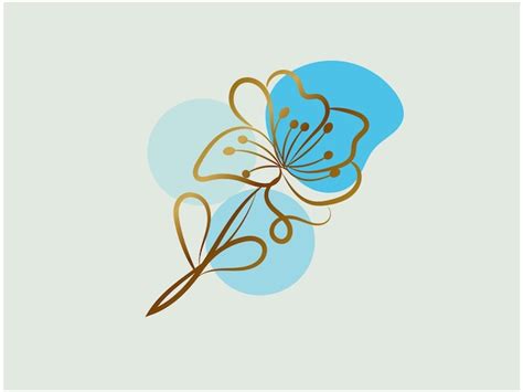 손으로 그린 간단한 꽃 윤 프리미엄 벡터