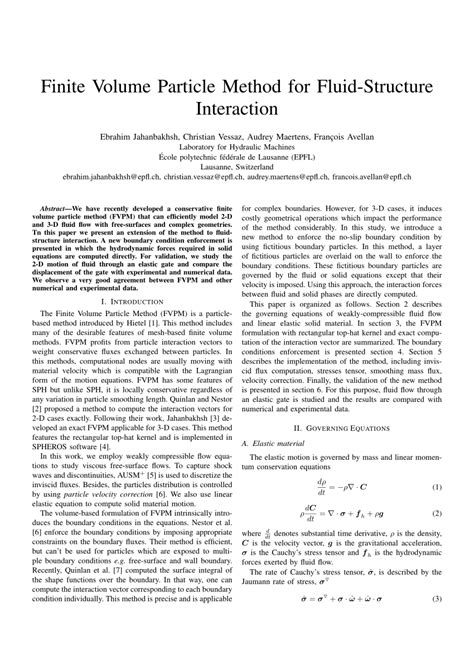 Pdf Finite Volume Particle Method For Fluid Structure Interaction