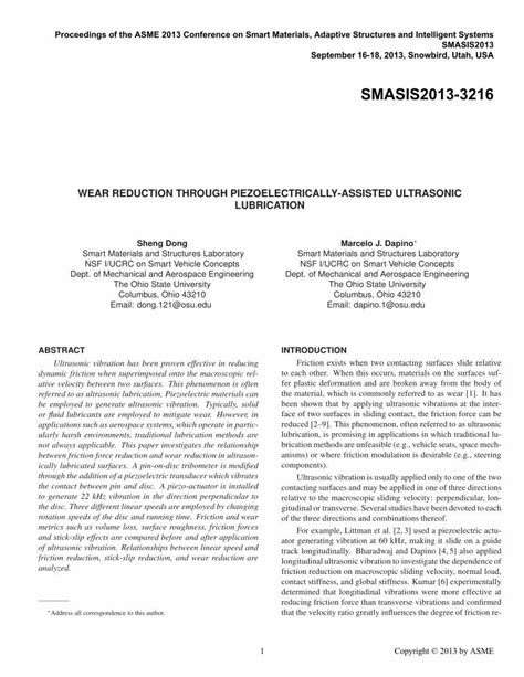 Pdf Model For Friction And Wear Reduction Through · Pdf Fileslide Longitudinally On A